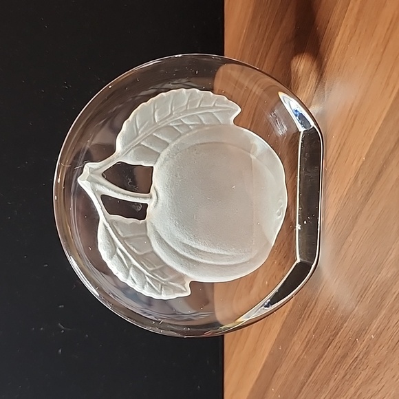 no brand | Art | Vintage Glass Paperweight Plum Or Orange Fruit Design ...